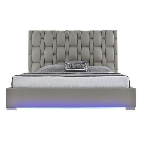Livia Gray Queen Platform Bed El Dorado Furniture