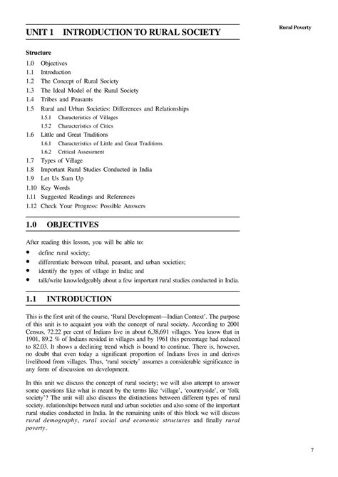 Unit Rural Development Programmes Mrd Rural Poverty Unit
