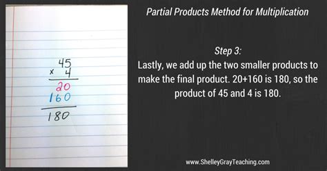 Using The Partial Products Method For Multi Digit Multiplication Shelley Gray
