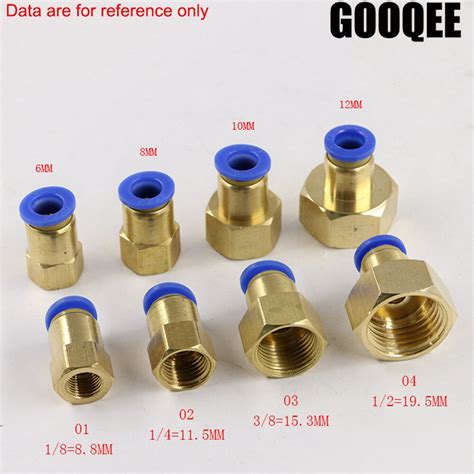 1pcs Air Pipe Fitting Pcf 6 8 10 12mm Hose Tube 1 8 3 8 1 2 Bsp
