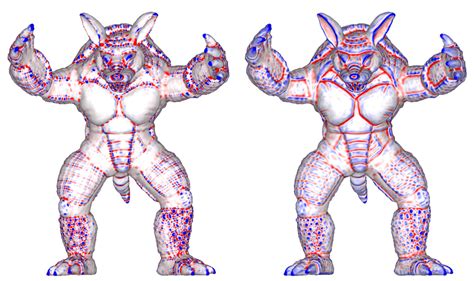 Gaussian And Mean Curvatures Of The Smooth Armadillo Model Download Scientific Diagram