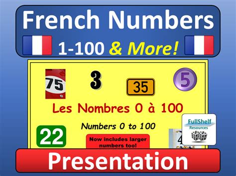French Numbers Les Nombres Presentation Teaching Resources