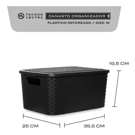 Caja Organizadora Símil Rattan Mediano Pack Por 8 Oferta en venta en