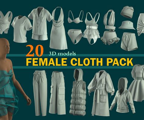 Artstation Female Cloth Pack 20 Different Models Clo Md Projects Fbx Game Assets