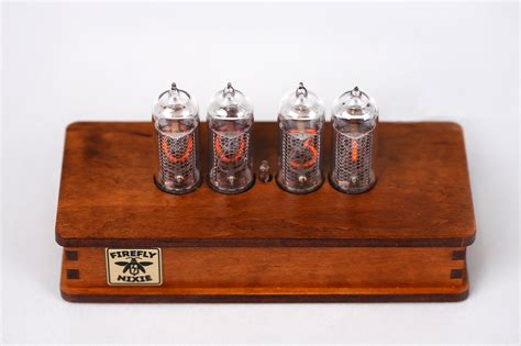 In 14 Nixie Tube Retro Desk Clock Assembled Tested Wooden Case Adapter