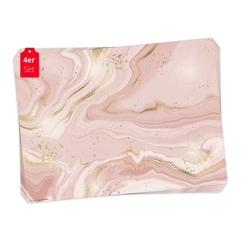 Platzset Tischset Platzset Abwaschbar Rosa Marmor Mit Goldadern