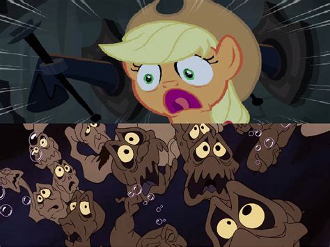 Applejack Scared Of Polyps By Gojirafan1994 On Deviantart
