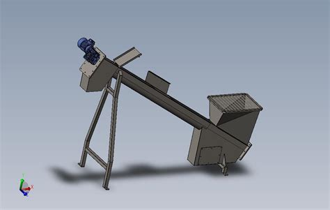 塑料颗粒螺旋传送带 Solidworks 2013 模型图纸免费下载 懒石网