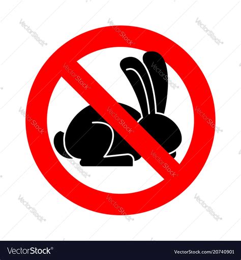 Stop Rabbit Ban Bunny Hare Is Forbidden Red Vector Image