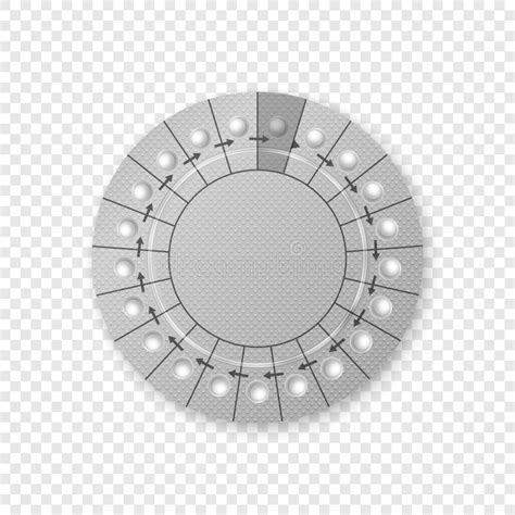 Vector Realistic Packaging Of Birth Control Pills In Blister Closeup