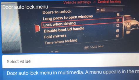 disabling auto lock audi