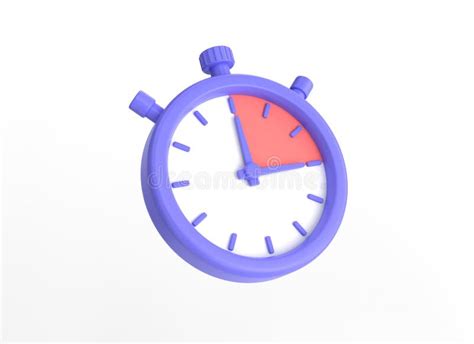 3d Stopwatch Icon In Minimalistic Cartoon Style Timer Illustration On