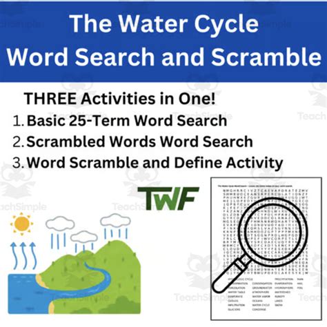 The Water Cycle Word Search And Scramble Activity By Teach Simple