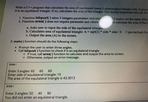 Solved Write A C Program That Calculates The Area Of