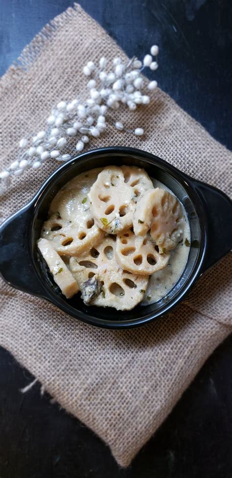Yogurt Lotus Stem Curry Instant Pot Kashmiri Nadru Yakhni Fast Curries