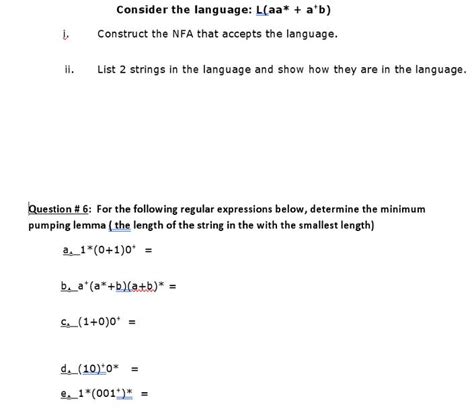 Solved Consider The Language Laa Ab Construct The Nfa That