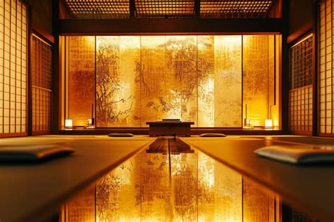 Luxurious Traditional Japanese Style Interiors With Intricate Gold