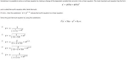 Solved Sometimes It Is Possible To Solve A Nonlinear