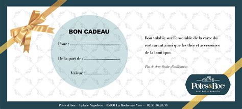 Bon Cadeau Restaurant Potes And Boc Bistrot Barista Bistrot Coffee Shop