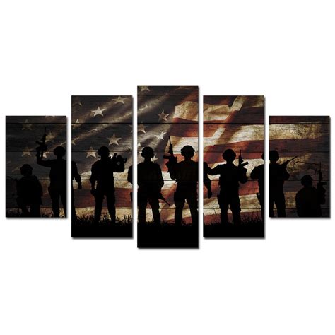 Visual Art Decor American Flag Canvas Wall Art Usa Flag Patriotic Theme