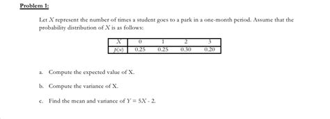Solved Problem 1let X ﻿represent The Number Of Times A