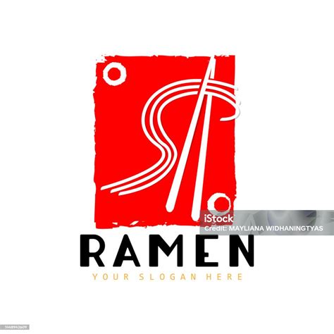 Logo Mie Vektor Ramen Makanan Cina Desain Merek Restoran Cepat Saji