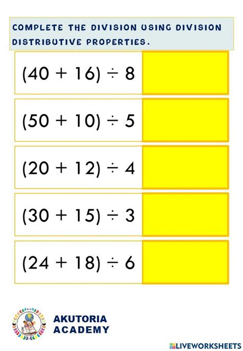 Division Online Exercise For Grade 4 Live Worksheets Worksheets Library