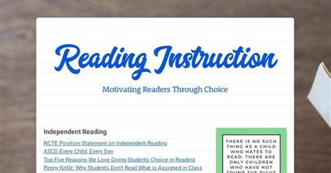 Reading Instruction Smore Newsletters