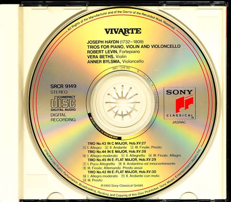 盤面良好 Vivarte国内盤 レヴィン ベス ビルスマ ハイドン：ピアノ三重奏曲集 4枚同梱可能 D7b00005g8cs室内楽