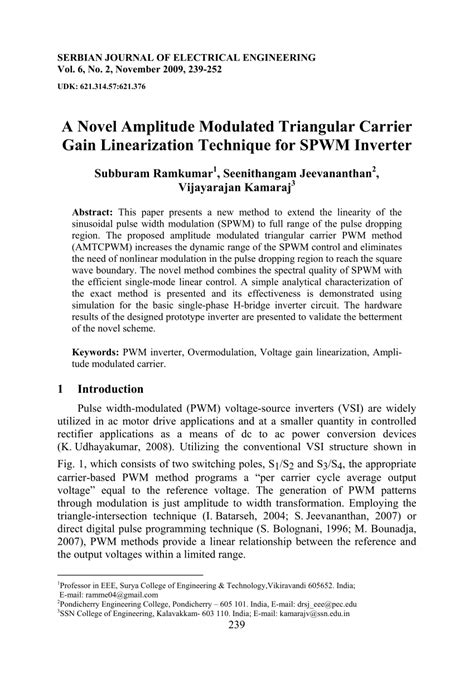 Pdf A Novel Amplitude Modulated Triangular Carrier Gain Linearization