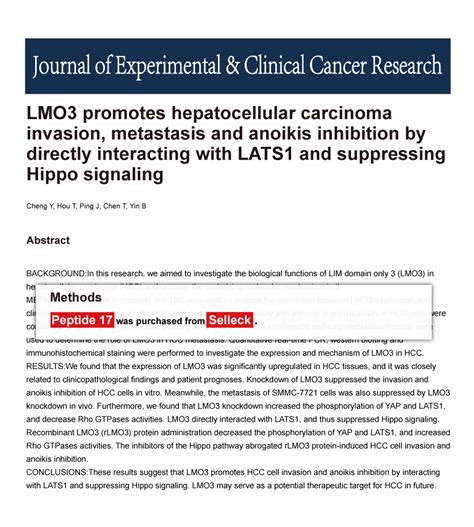Yap Tead Inhibitor 1 Peptide 17 Yap 抑制剂 现货供应 美国品牌 免费采购电话400 668 6834
