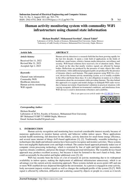 Pdf Human Activity Monitoring System With Commodity Wifi