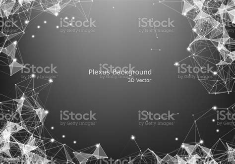 추상 인터넷 연결 및 기술 그래픽 디자인 미래지향적인 데이터 어두운 배경에 점과 선을 연결하는 낮은 폴리 모양 0명에 대한 스톡