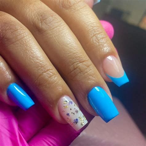 Unhas Em Gel Decoradas Azul Claro Delicadeza Nas Unhas