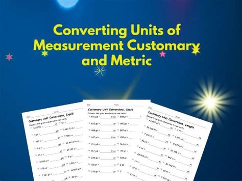 Measurement Conversions Activity Customary And Metric Measurements Activity Teaching Resources