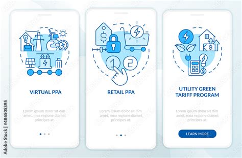 Stock Vektorgrafik „types Of Ppa Blue Onboarding Mobile App Screen Agreement Definitions