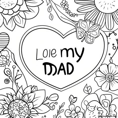 I Love My Dad Coloring Page Coloring