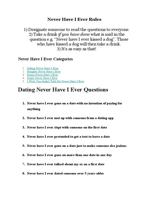Never Have I Ever Game Rules And Questions Pdf