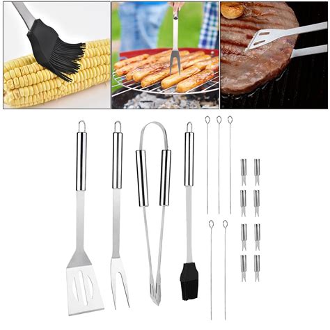 Complete Bbq Grill Tool Set Tongs Skewers Barbecue Grandado
