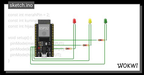 Soal Lampu Merah Uts Wokwi Esp32 Stm32 Arduino Simulator