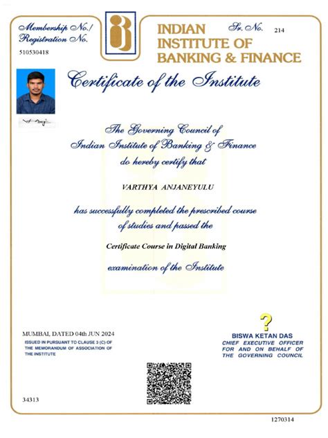 Iibf Exam Completion Certificate Pdf