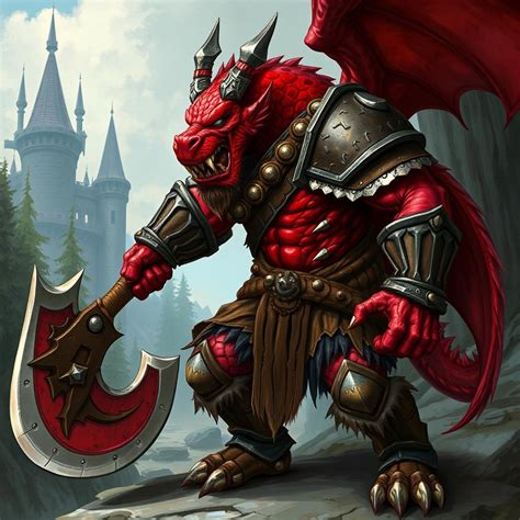 Female Red Dragonborn Barbarian