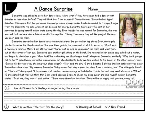 Level L Reading Comprehension A Teachable Teacher