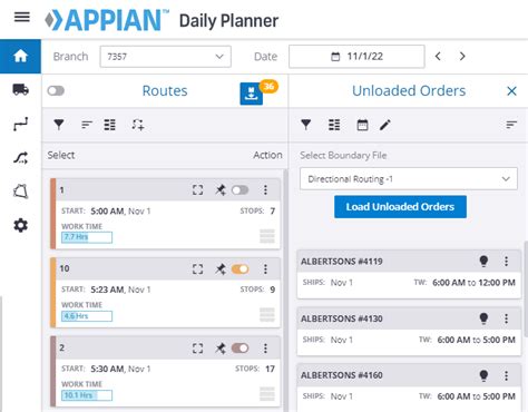 Load Unloaded Orders Appian Routing