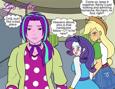 2867275 Safe Artistlinedraweer Applejack Aria Blaze Rarity