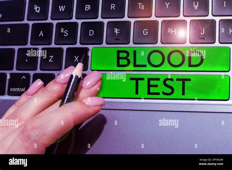 Text Caption Presenting Blood Test Word For Extracted Blood Sample