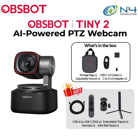 Obsbot Tiny 2 Tiny2 Webcam 4k Voice Control Ptz Ai Tracking And Auto Focus Gesture Control Web