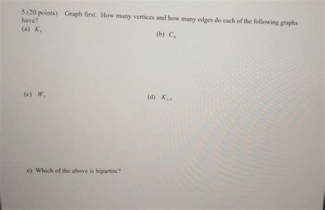 solved 5 20 points graph first how many vertices and how