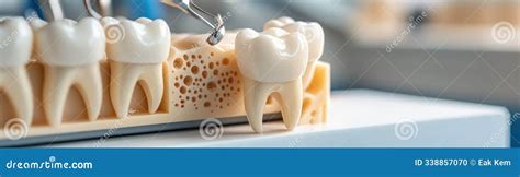 Dental Prosthetic Teeth And Dental Implant Isolated On White Background