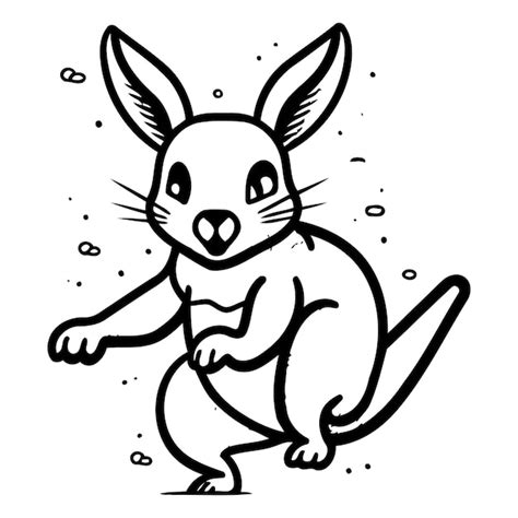 Premium Vector Kangaroo Cartoon Vector Illustration Hand Drawn Kangaroo